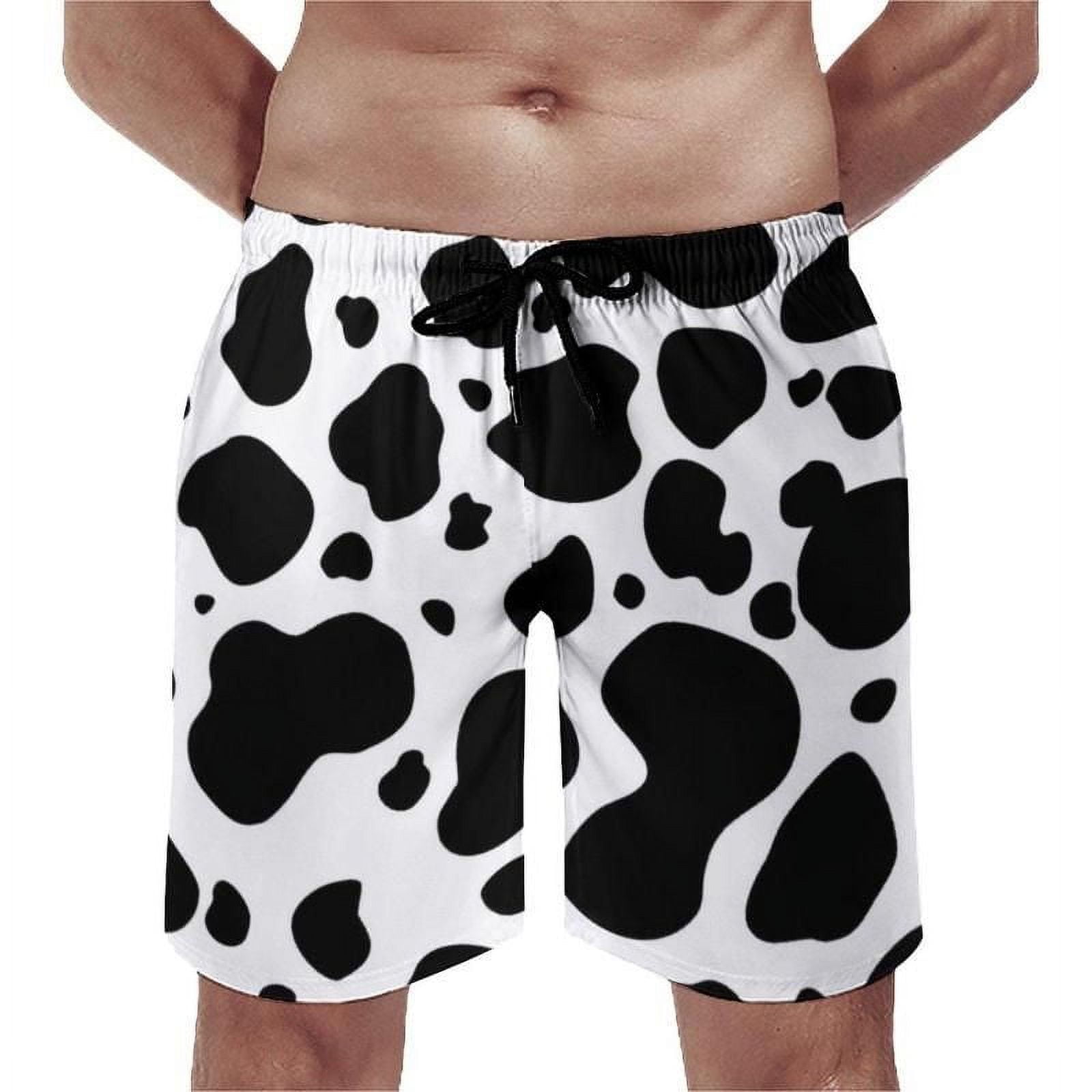 Black And White Cow 3d Print Beach Shorts Men Surf Board Shorts Summer ...