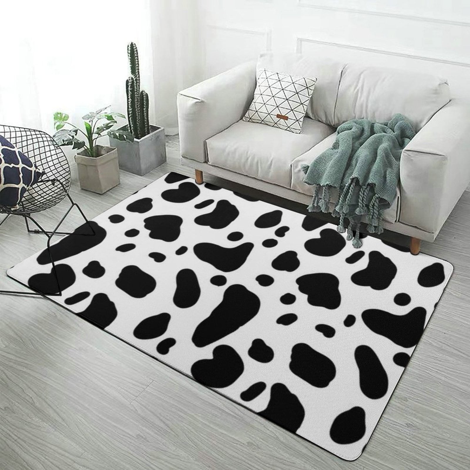 Black And White Cow Pattern Carpet for Home Decoration Rugs for Bedroom ...