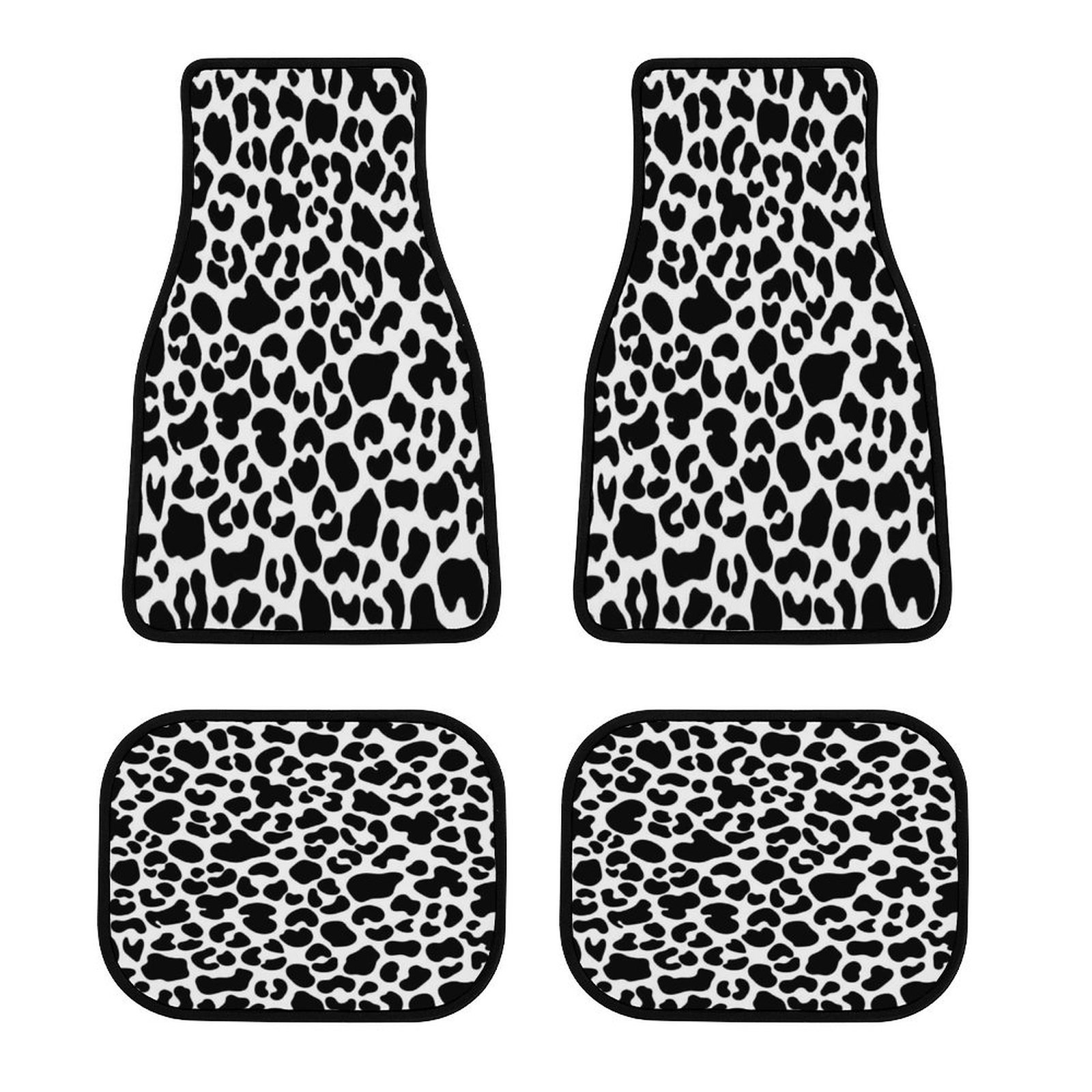 Black And White Cow Pattern Floor Mats for Cars All Weather , Anti-Slip ...