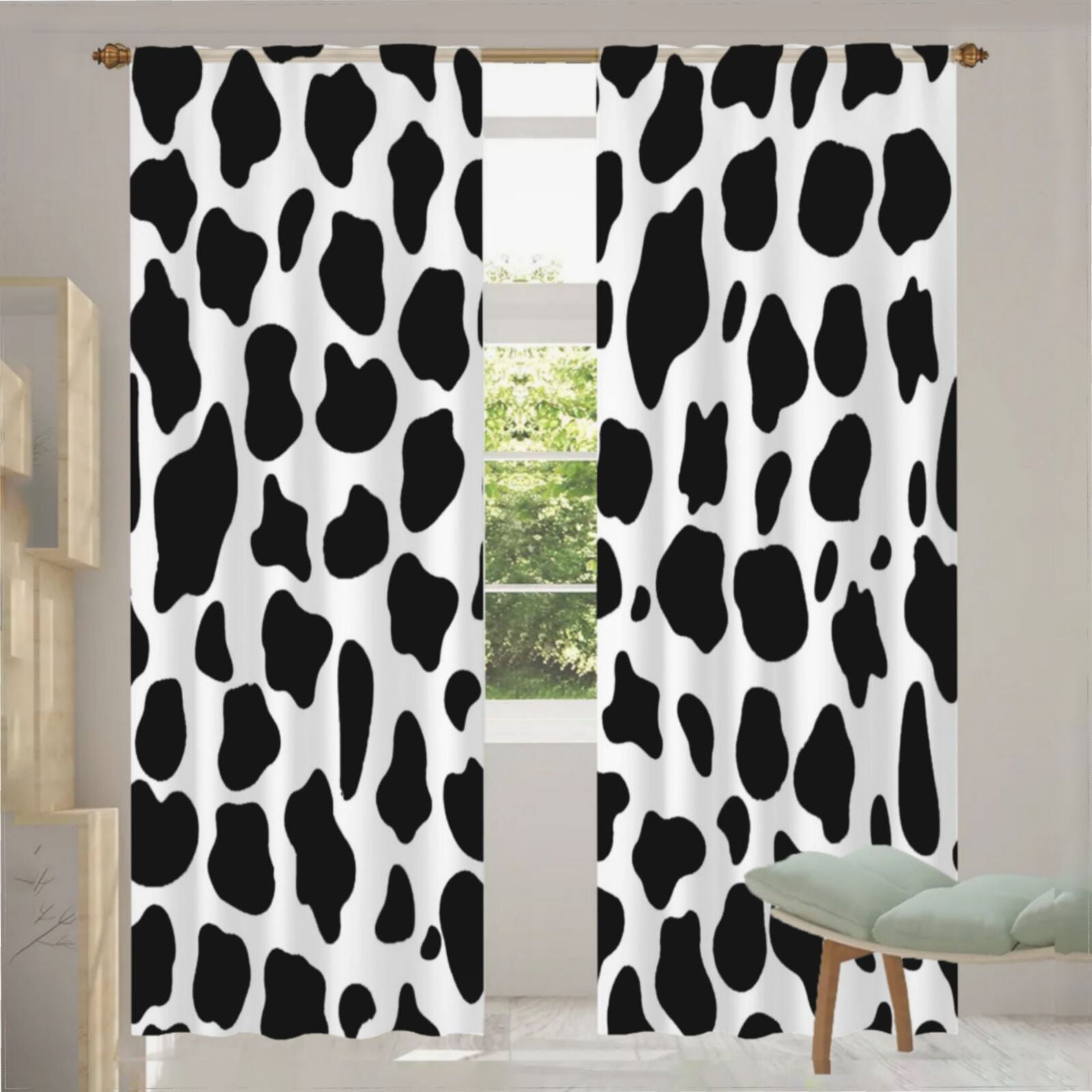 Black And White Cow Print Curtains for Living Room Bedroom Decor ...