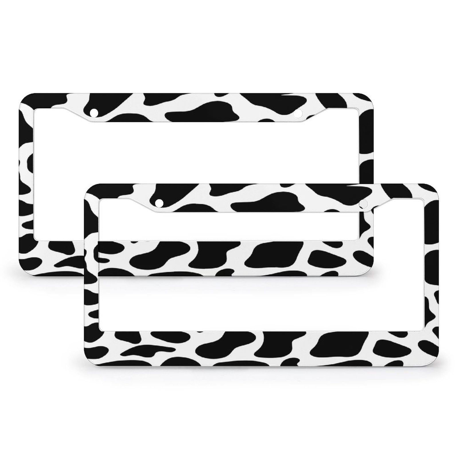 Black And White Cow Print Seamless Pattern License Plate Frame - 2 Pack ...