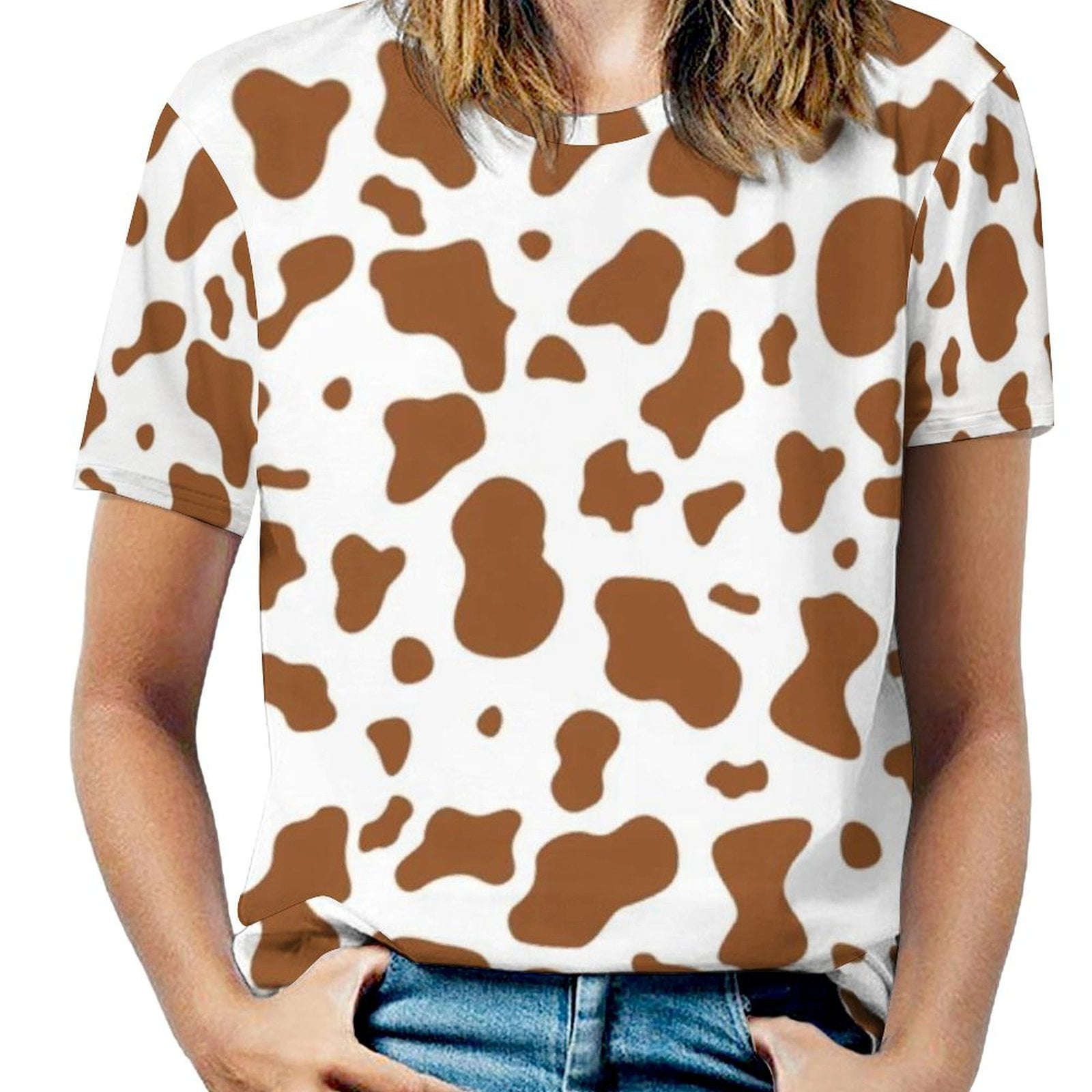 Black And White Cow Print T Shirt O Neck Cow Pattern Spots Animal Overd ...
