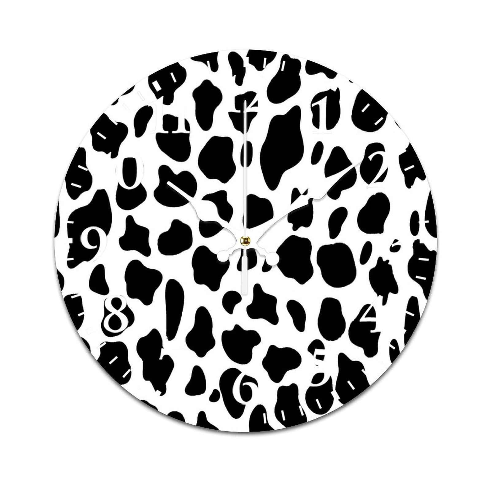 Black And White Cow Print Wall Clock Modern Design Clocks Wall Hanging ...
