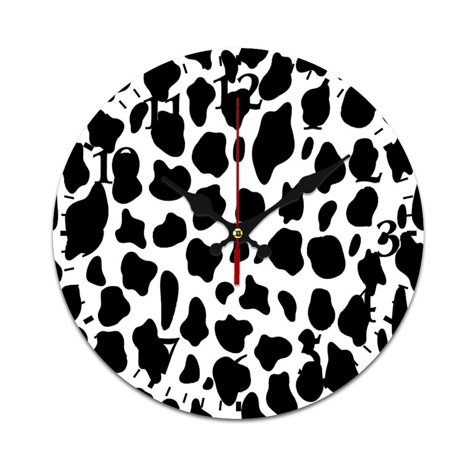 Black And White Cow Print Wall Clock Modern Design Clocks Wall Hanging ...