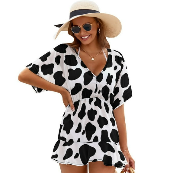Black And White Cow Print Women's Luxury Party Dress Evening Dresses ...