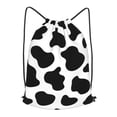Black And White Cow Skin Print Drawstring Backpack Gym String Bag ...