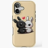 Black And White Cultivator Rabbits iPhone Case 17 to 11 Pro Max ...