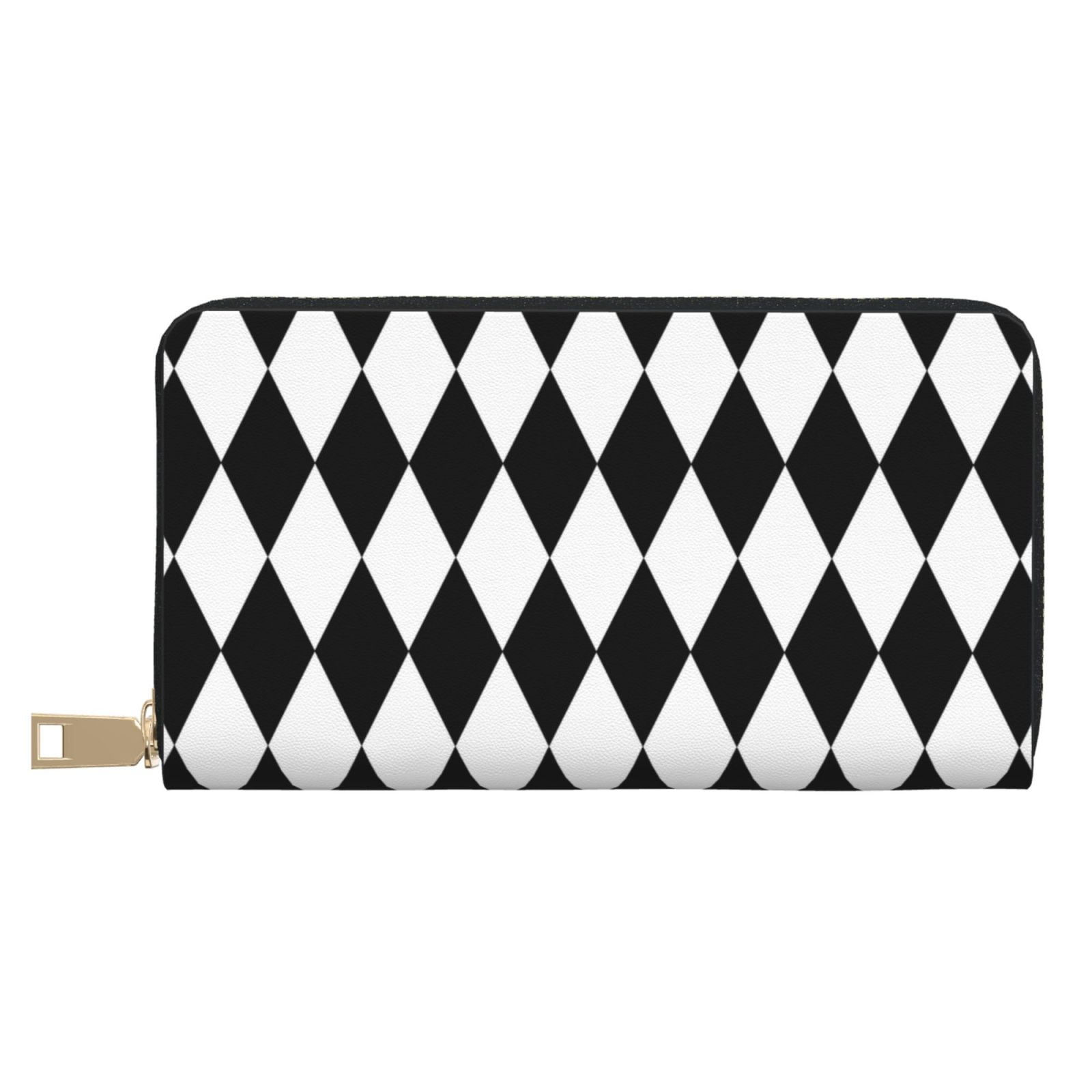Black And White Diamonds Wallet Women, Leather Bifold Multi Card Wallet ...