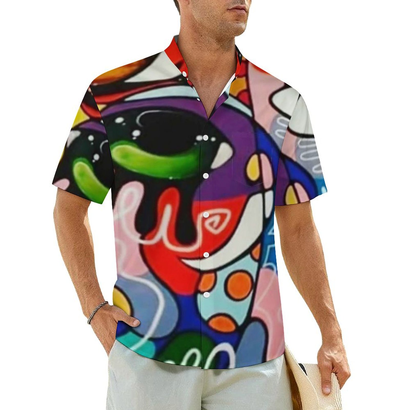 Black And White Eyes Optical Illusion Beach Shirt Men Spiral Modern ...