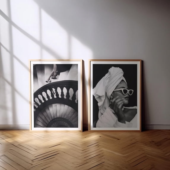 Black And White Fashion Photography Poster Set Elegant Editorial Art ...
