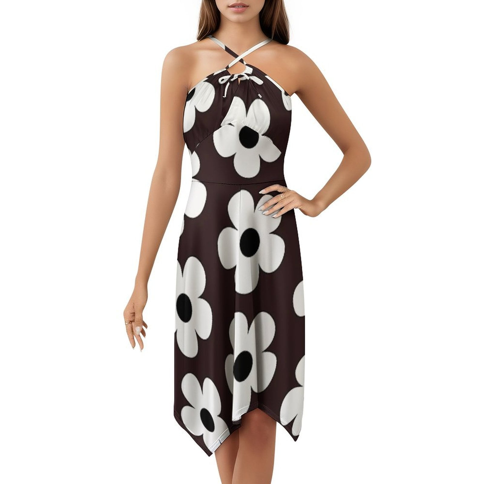 Black And White Floral Design Dress Elegant Party Dresses Evening Dresses Women Dress Long ...