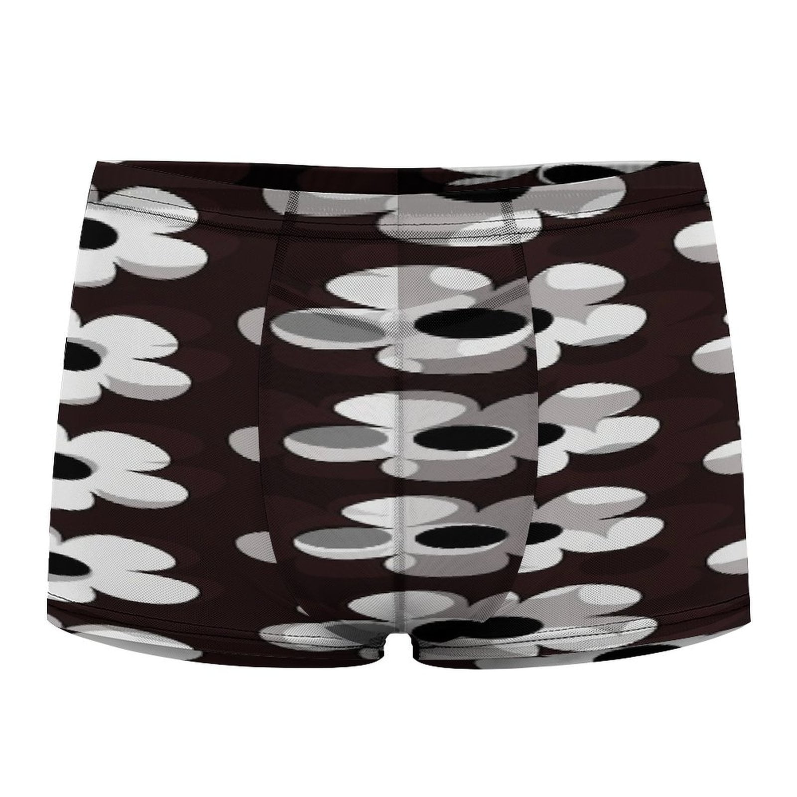 Black And White Floral Design Men's Mesh Boxer Briefs Cooling ...