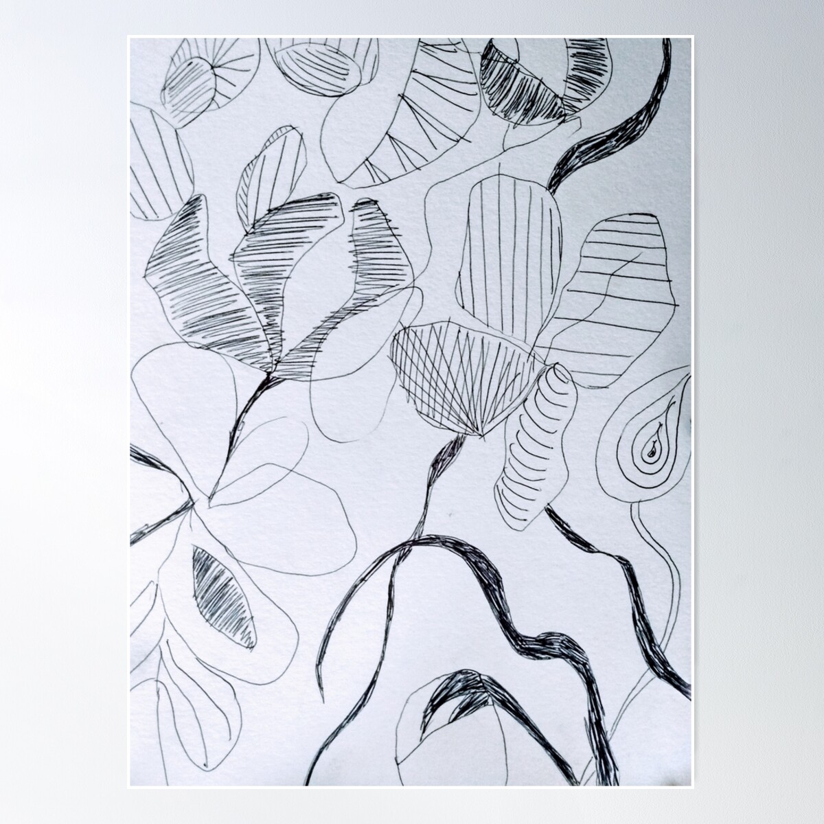 Black And White Floral Poster Wall Art, Modern Wall Decor For Living ...