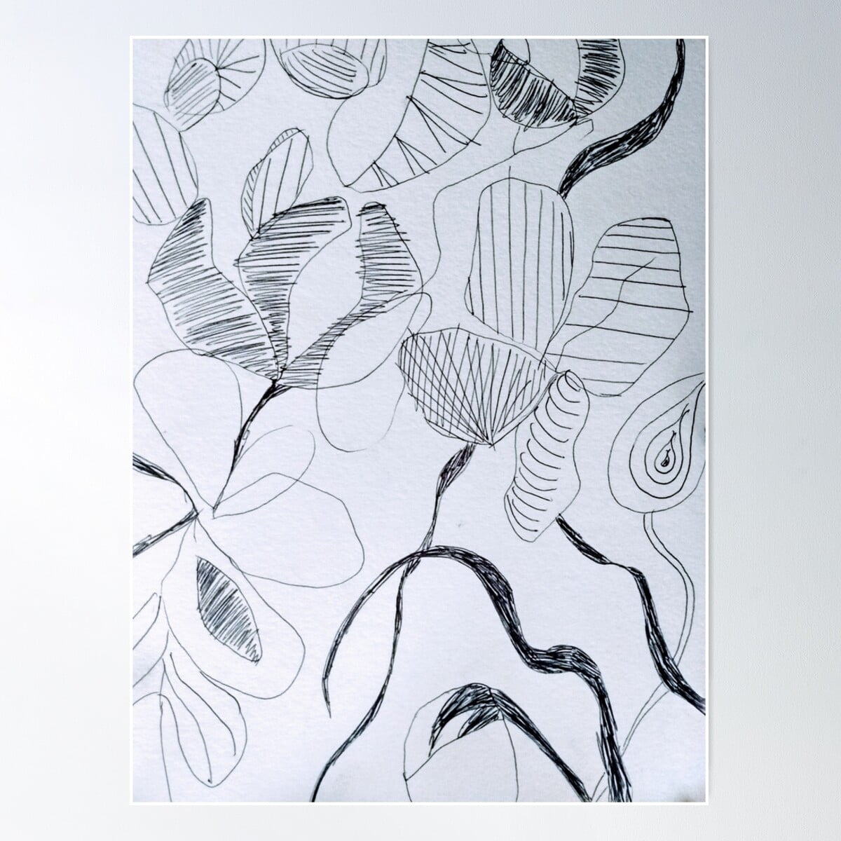 Black And White Floral Poster Wall Art, Modern Wall Decor For Living Room Bedroom, 24x36 ...