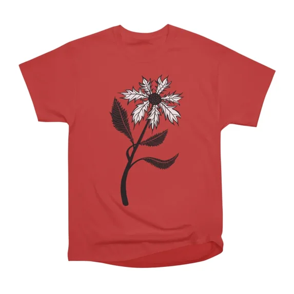 Black And White Flower In Ink T-Shirt Tee Gift For Him Merch For Her ...