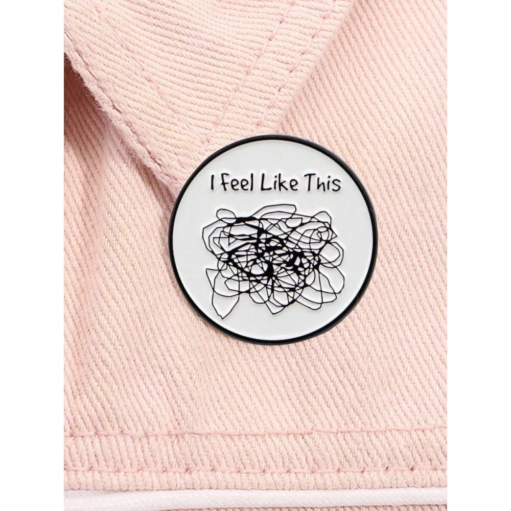 Black And White Funny Quote Enamel Pin I Feel Like This Lapel Pin For ...