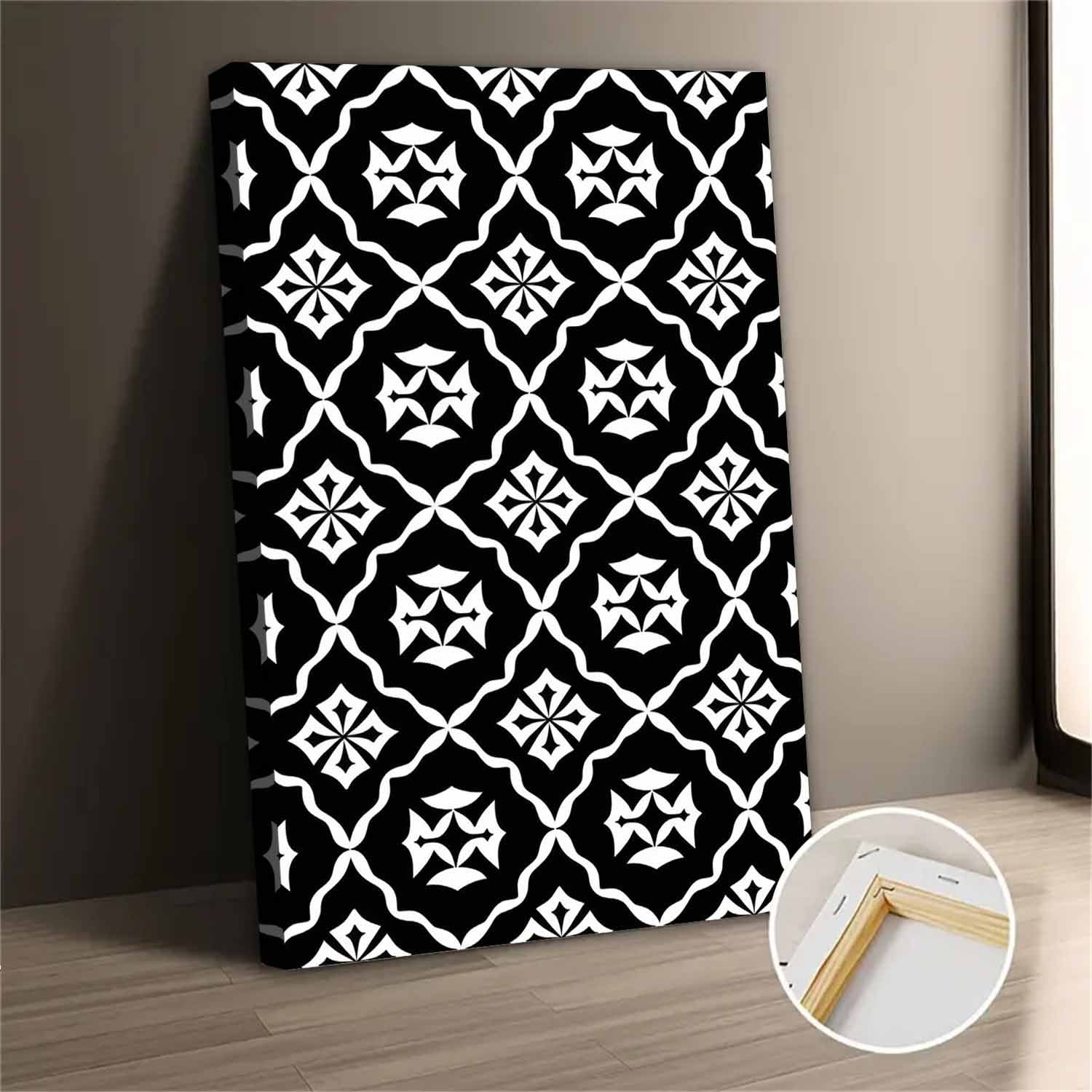 Black And White Geometric Pattern Canvas Wall Art - Walmart.com