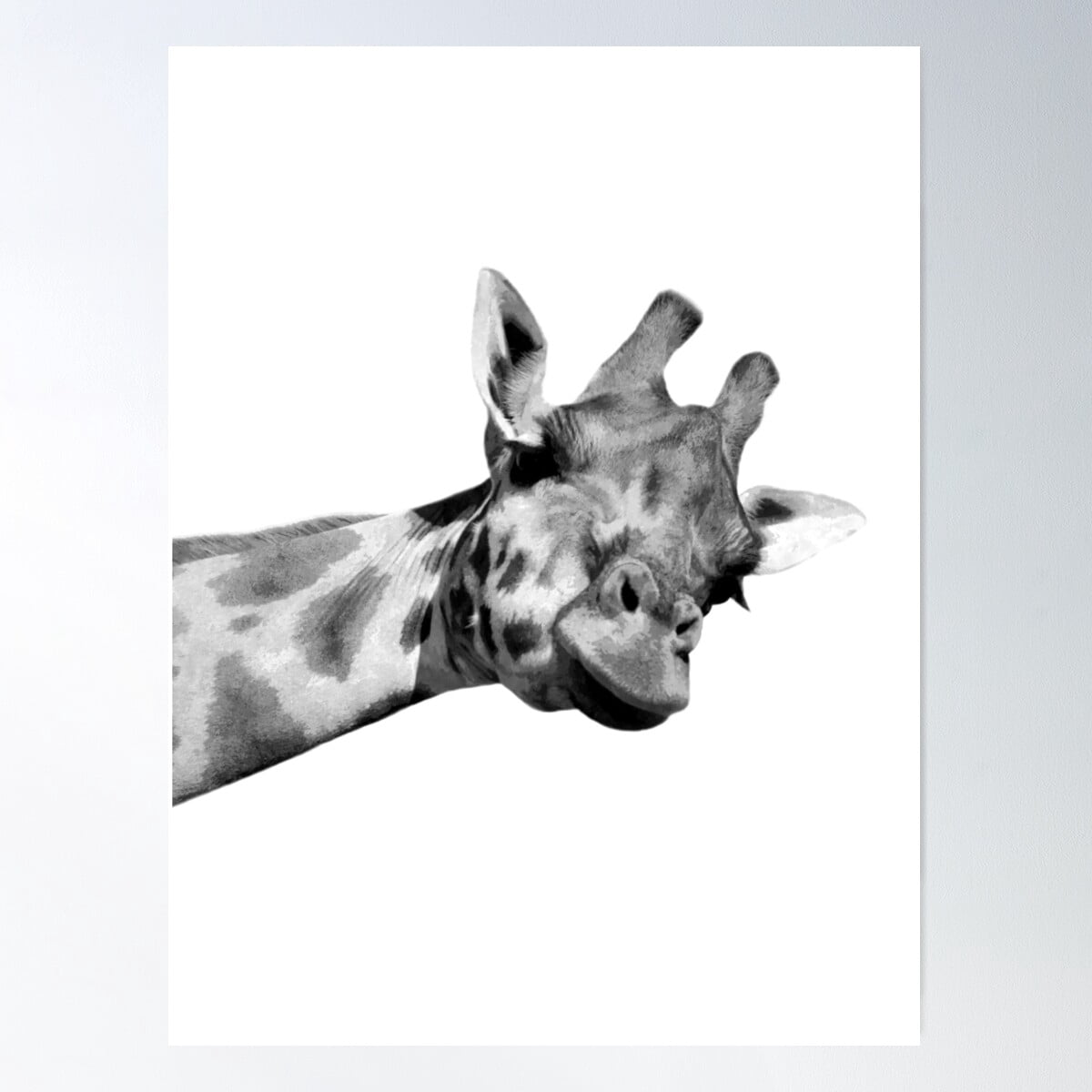 Black And White Giraffe Poster Wall Art Modern Wall Decor For Living ...