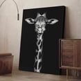 Black And White Giraffe Print Animal Portrait Wall Art Safari Nursery ...