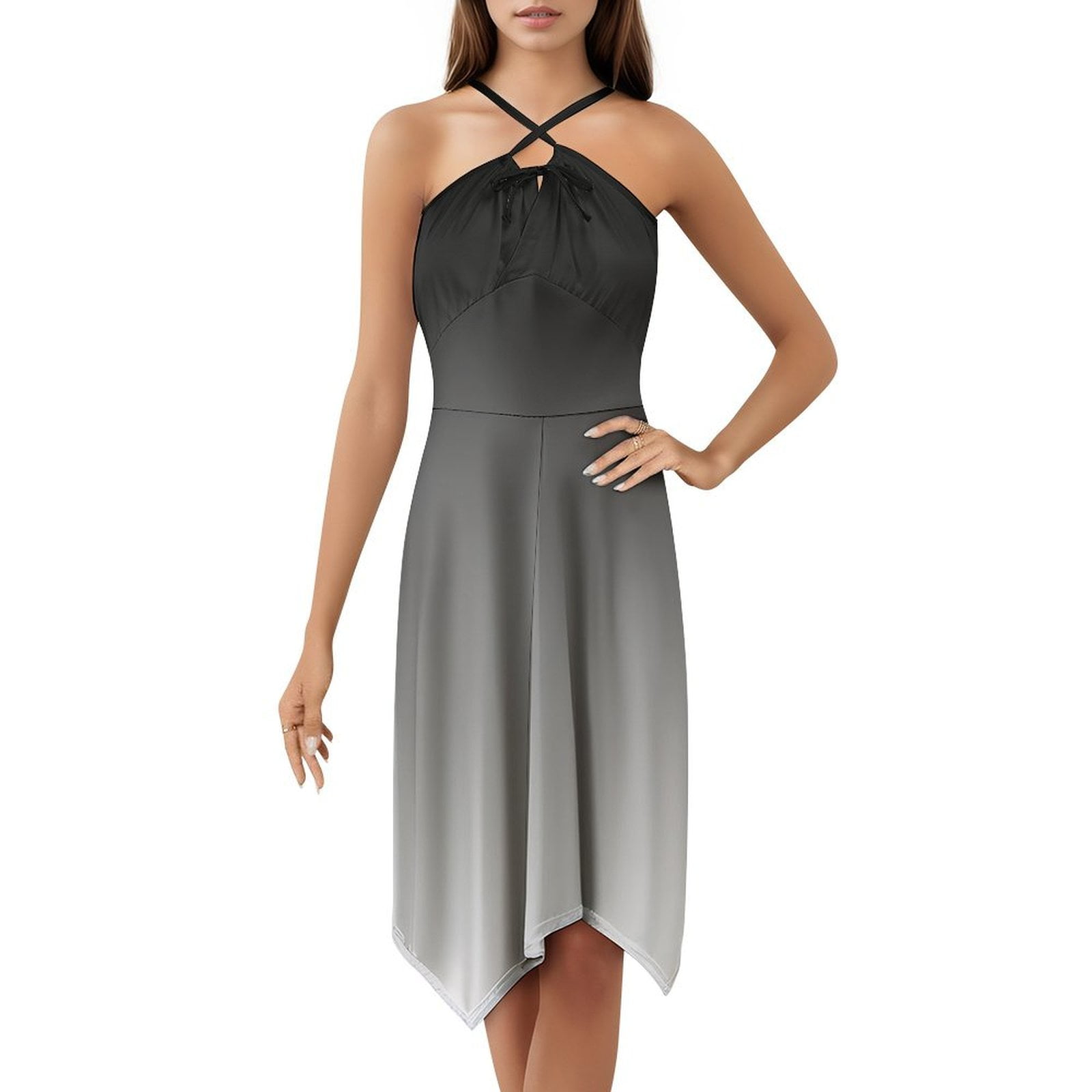 Black And White Gradient Dress Elegant Party Dresses Evening Dresses Women Dress Long Dresses ...