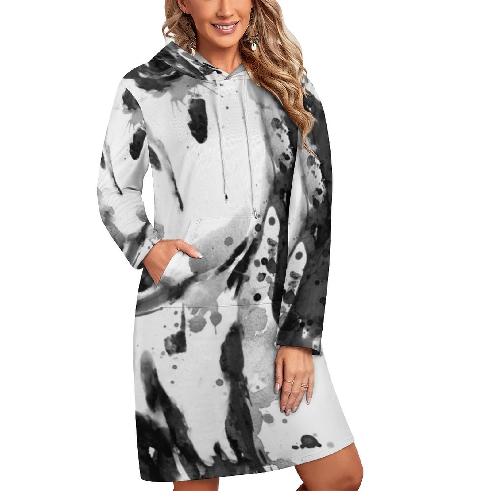 Black And White Half Faced Dalmatian Dog Hoodie Sweatshirt Men/Women ...
