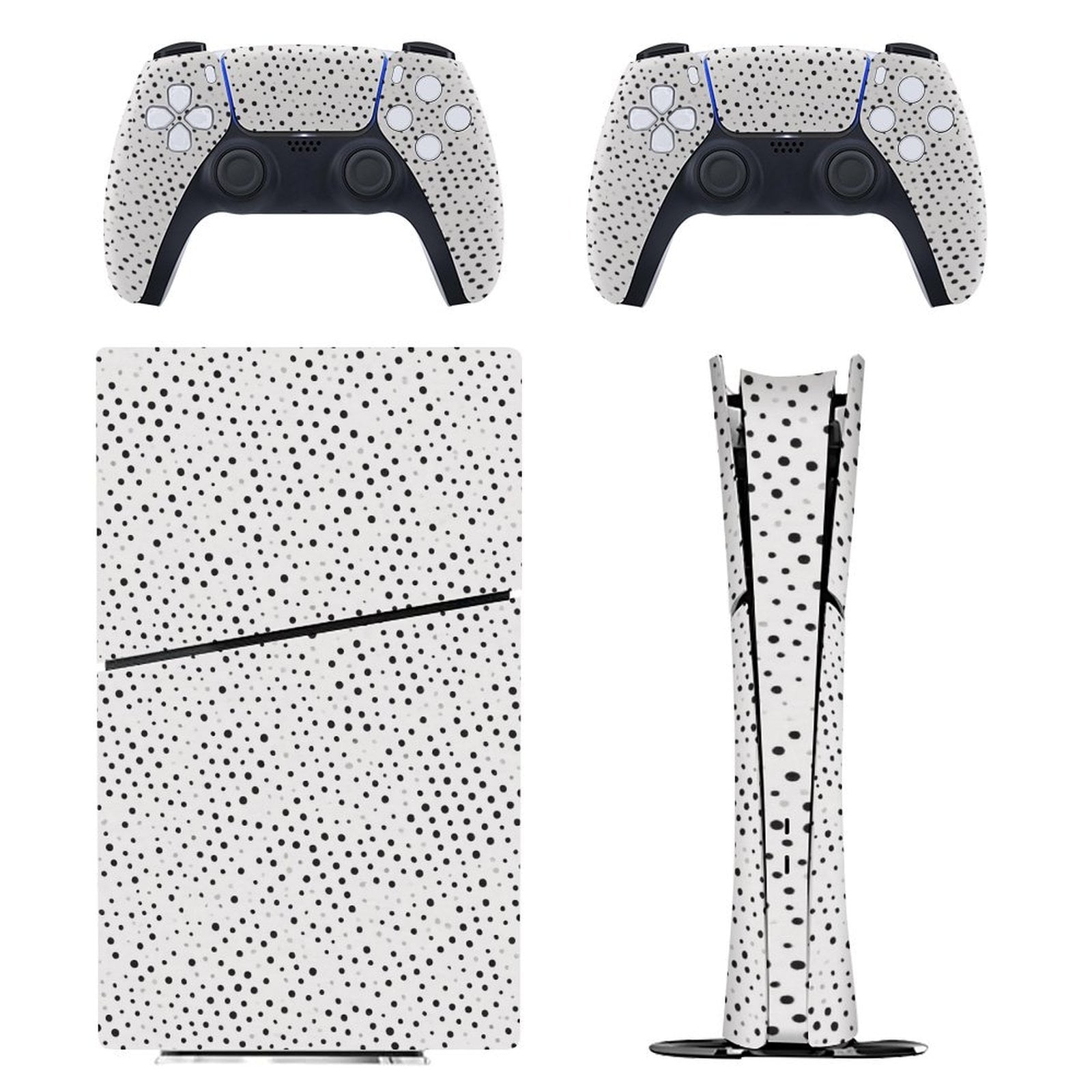 Black And White Halftone Dots Console Skin Bundle for PS5 Pro Slim Disc ...