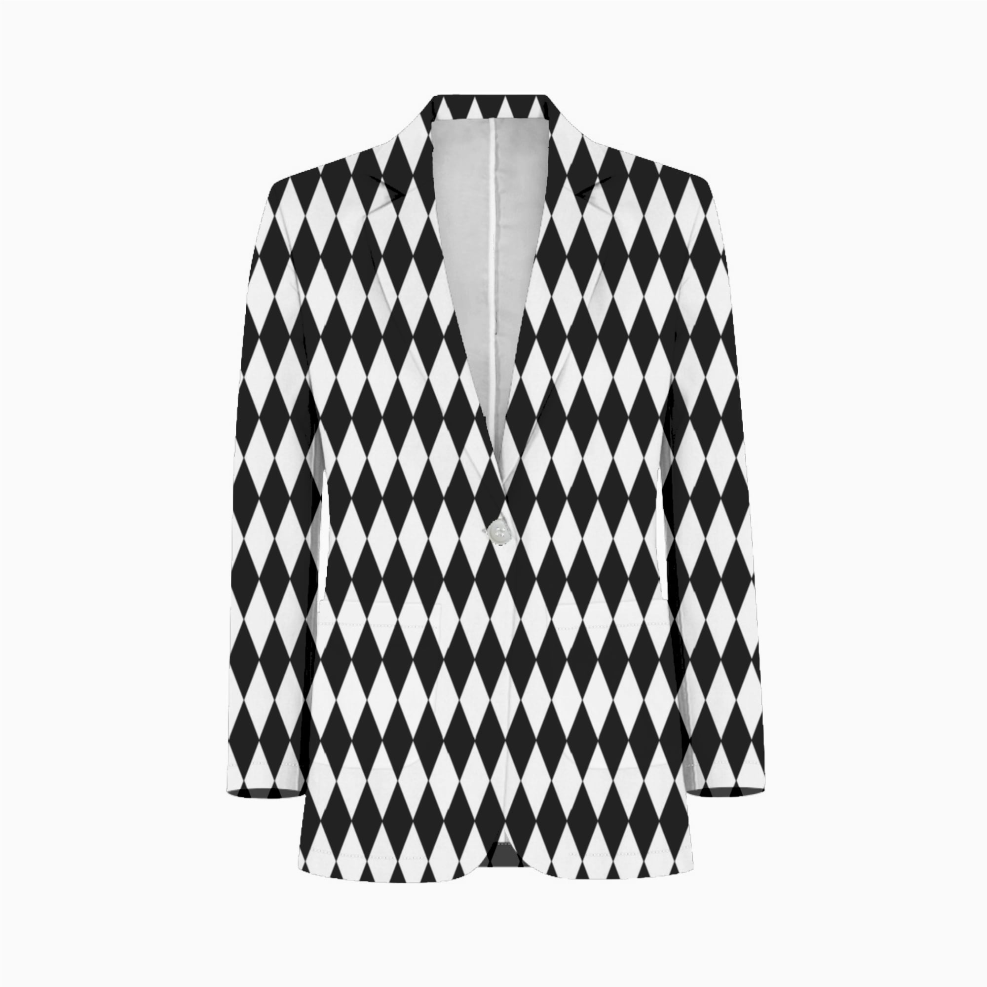 Black And White Harlequin Customized Men's Suits full man Shawl Collar ...