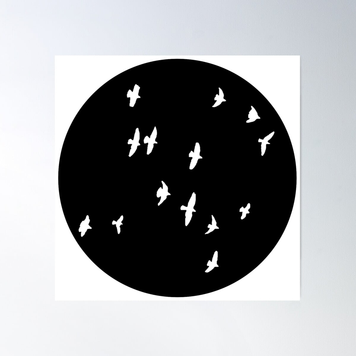Black And White High Flying Birds Poster Wall Art, Modern Wall Decor ...