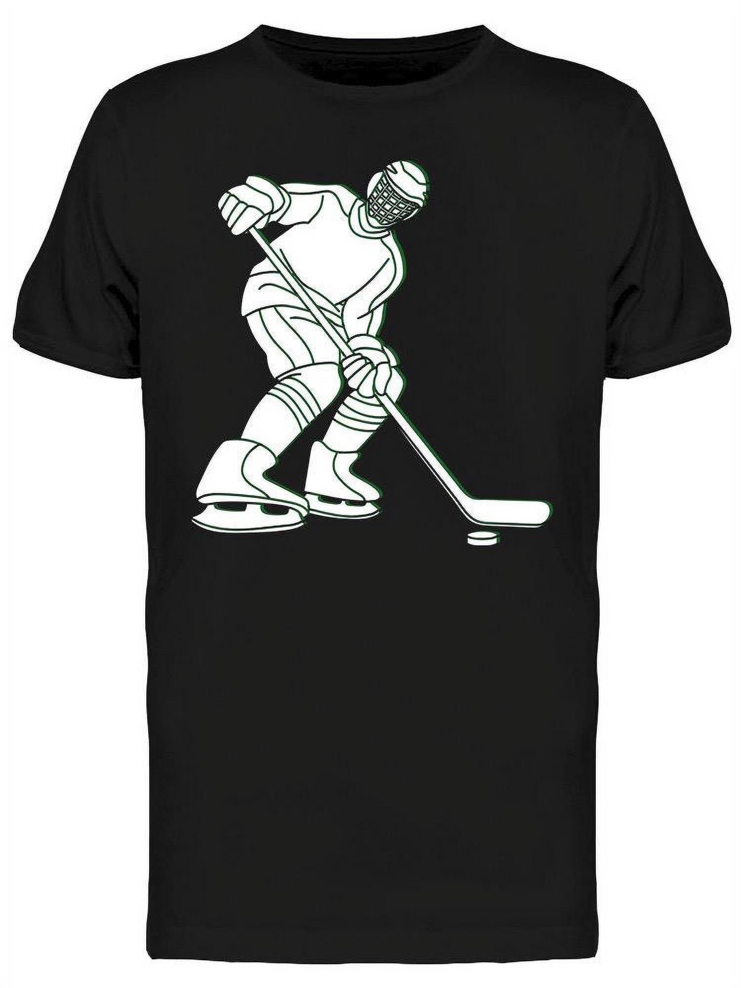 Black And White Hockey Player T Shirt Men Image By Shutterstock Male