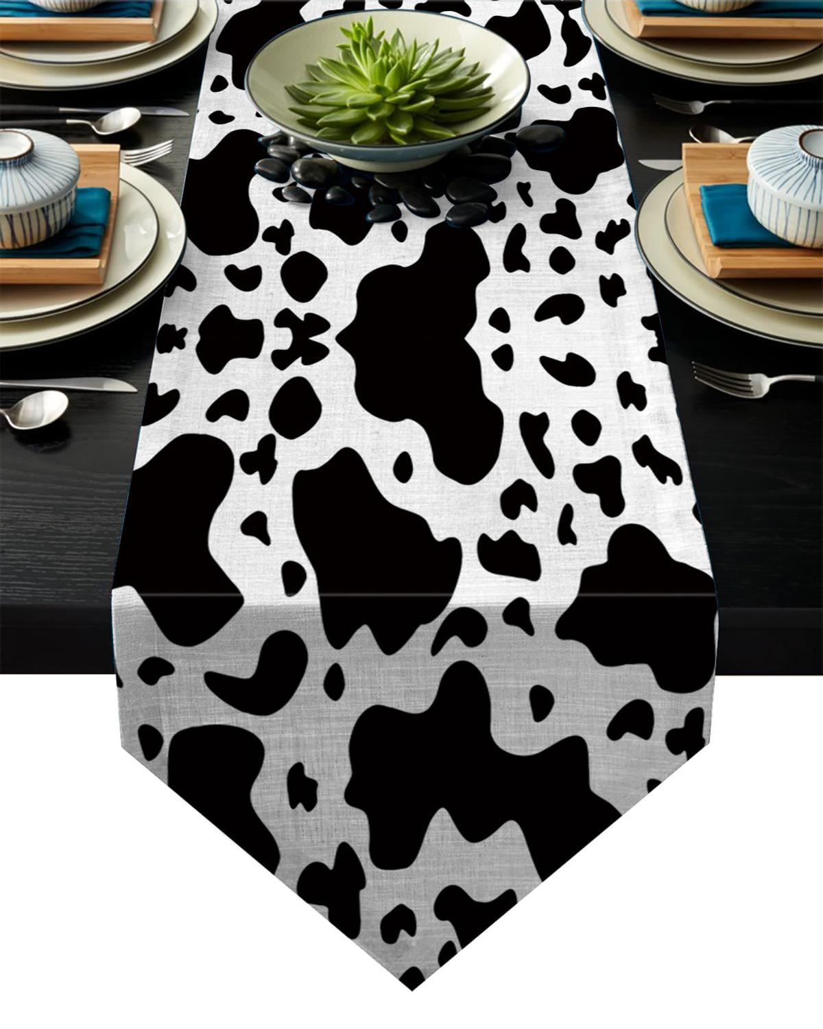 Black And White Irregular Vertical Stripes Pattern Table Runner rations ...