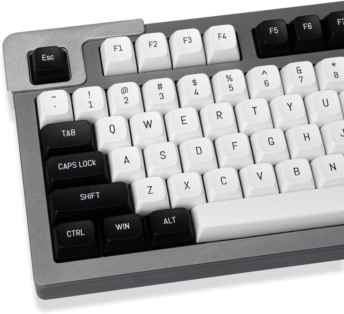 Black And White Keycaps Set 150 Keys Msa Profile Doubleshot Custom ...