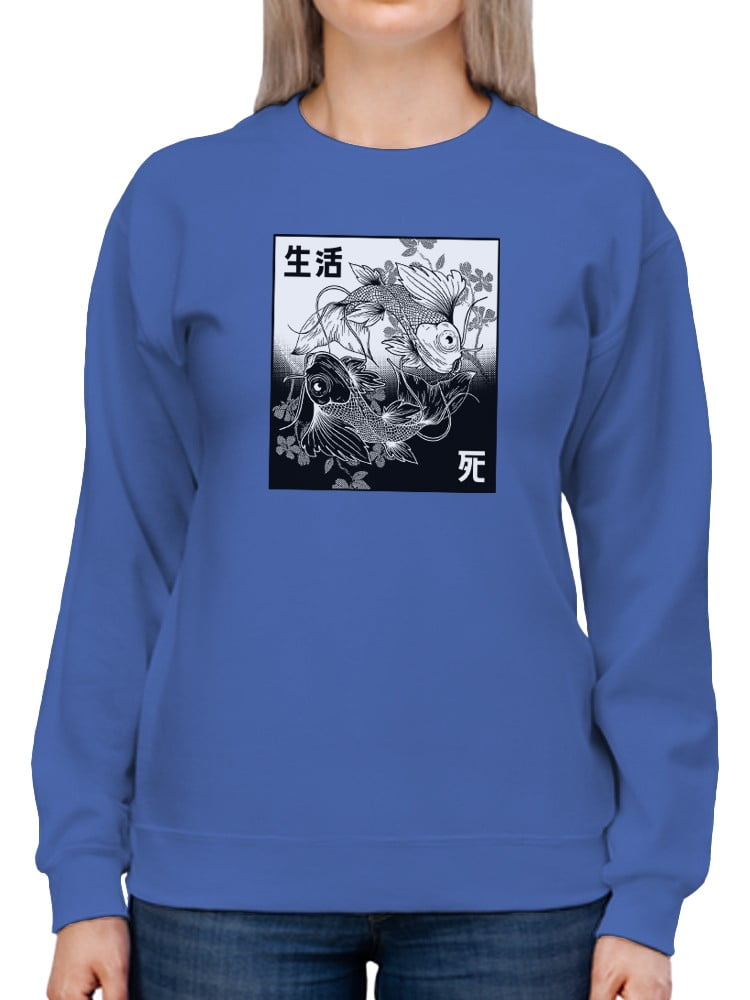 Black And White Koi Fish Sweatshirt Women -Smartprints Designs, Female ...