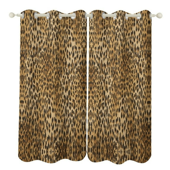 Black And White Leopard Print. 2 Panels Blackout Curtains for Bedroom ...