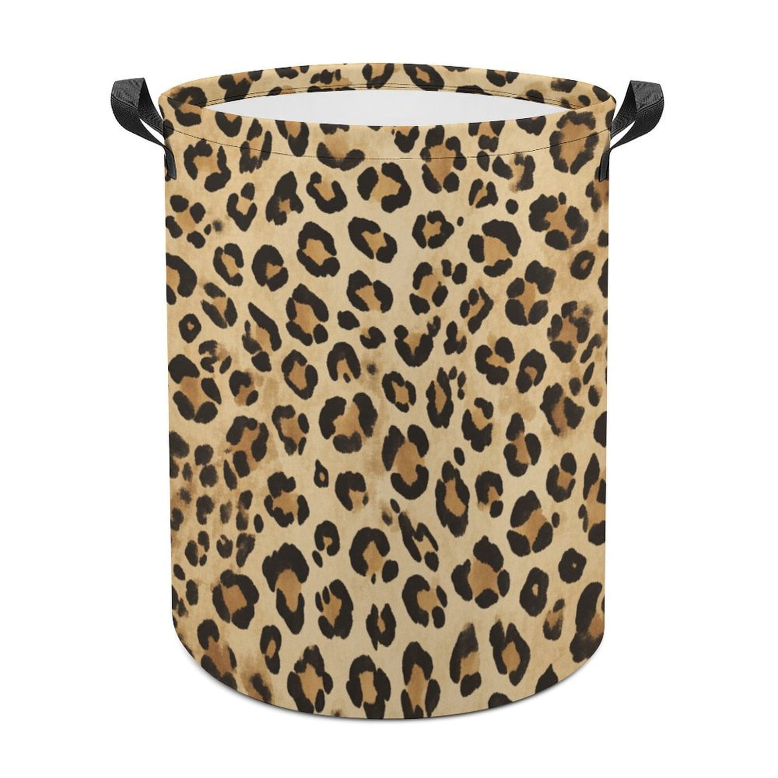 Black And White Leopard PrintLaundry Basket Collapsible Clothing Hamper ...