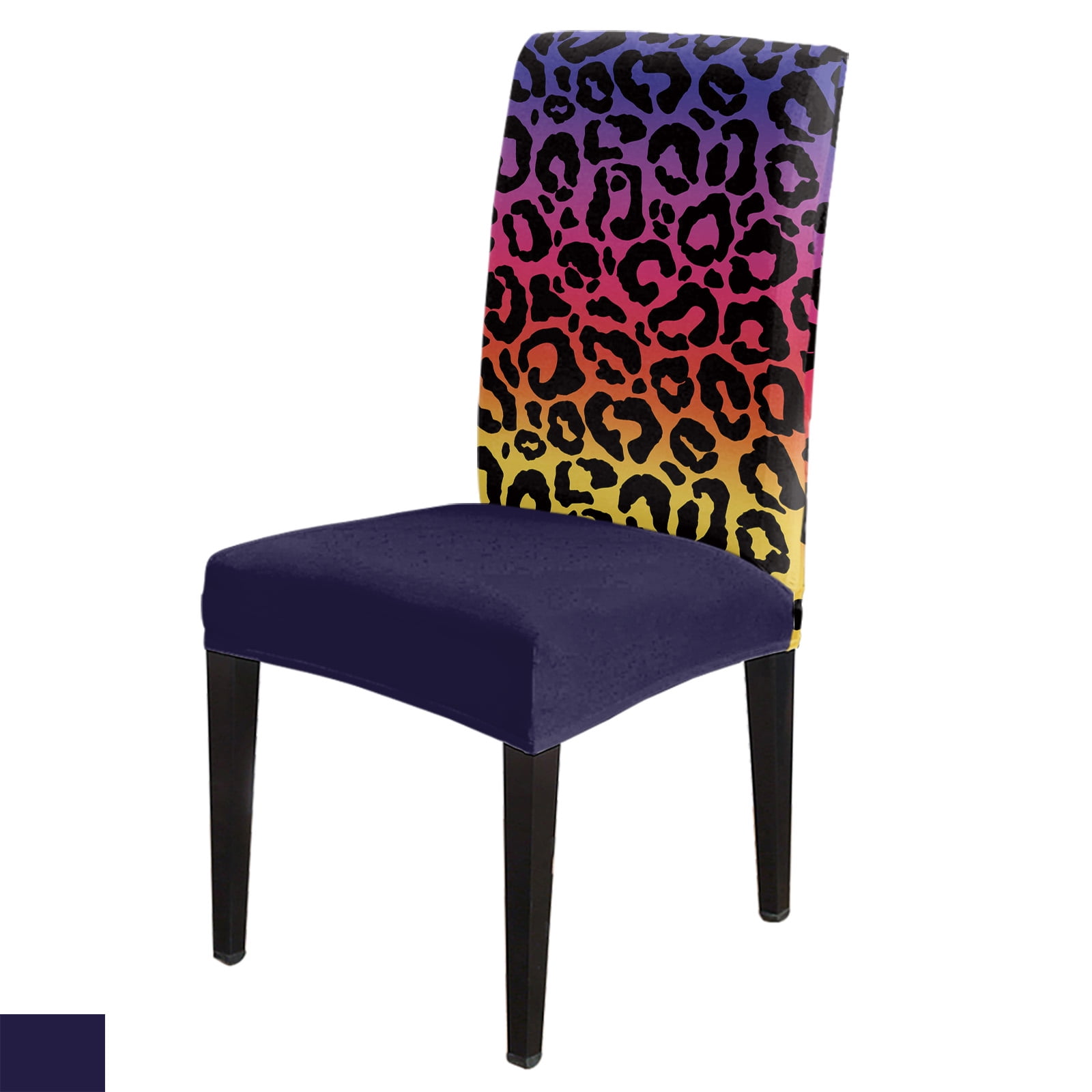 Black And White Leopard Skin Texture Chair Cover Dining Spandex Stretch ...