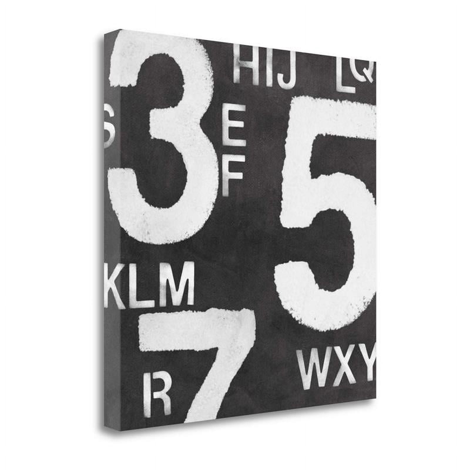 Black And White Letters And Numbers By Linda Woods - Canvas Fabric ...