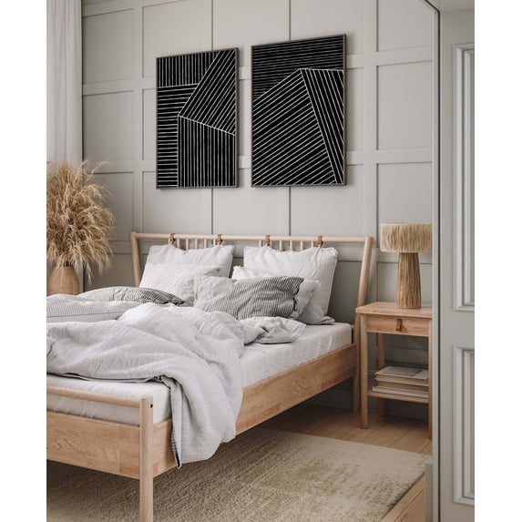 Black And White Line Art Prints Home Decor Office Wall Art Set 2 ...