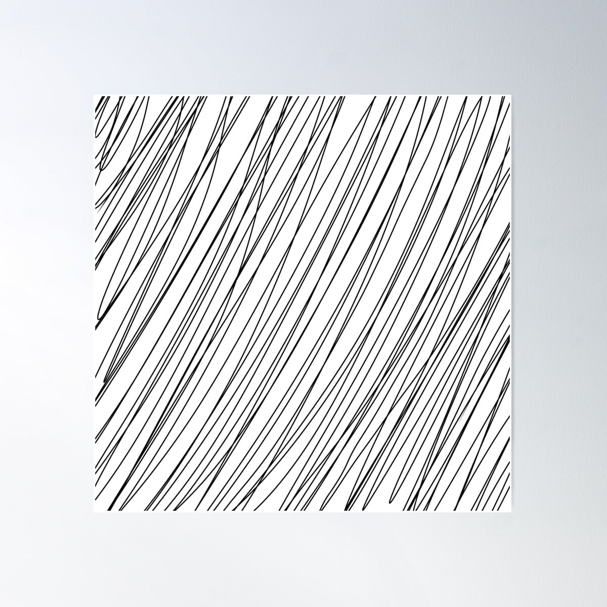 Black And White Lines Poster Wall Art, Modern Wall Decor For Living ...