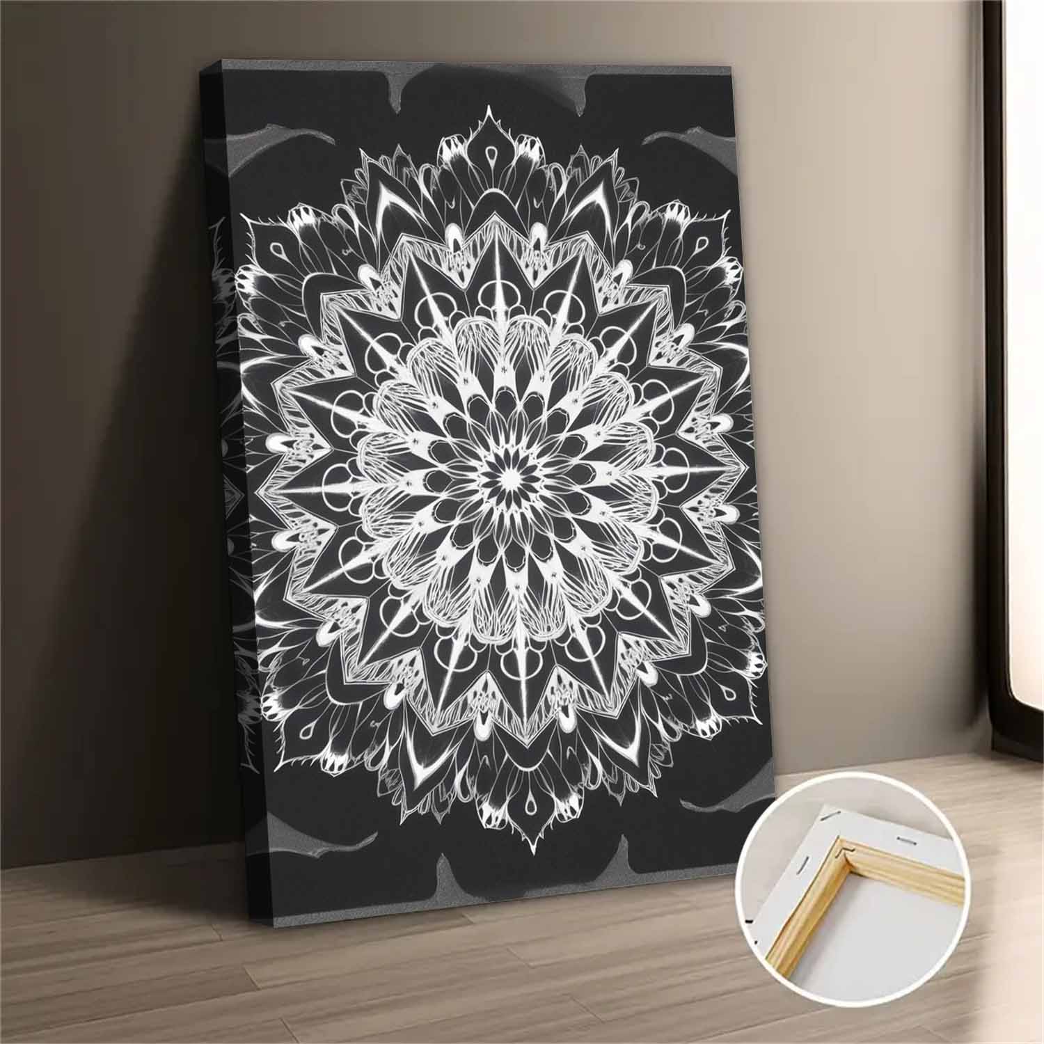 Black And White Mandala Canvas Wall Art Decor For Living Room - Walmart.com