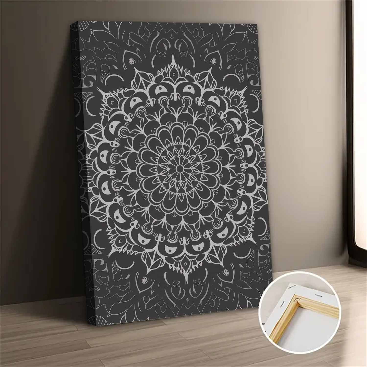 Black And White Mandala Canvas Wall Art For Bedroom - Walmart.com