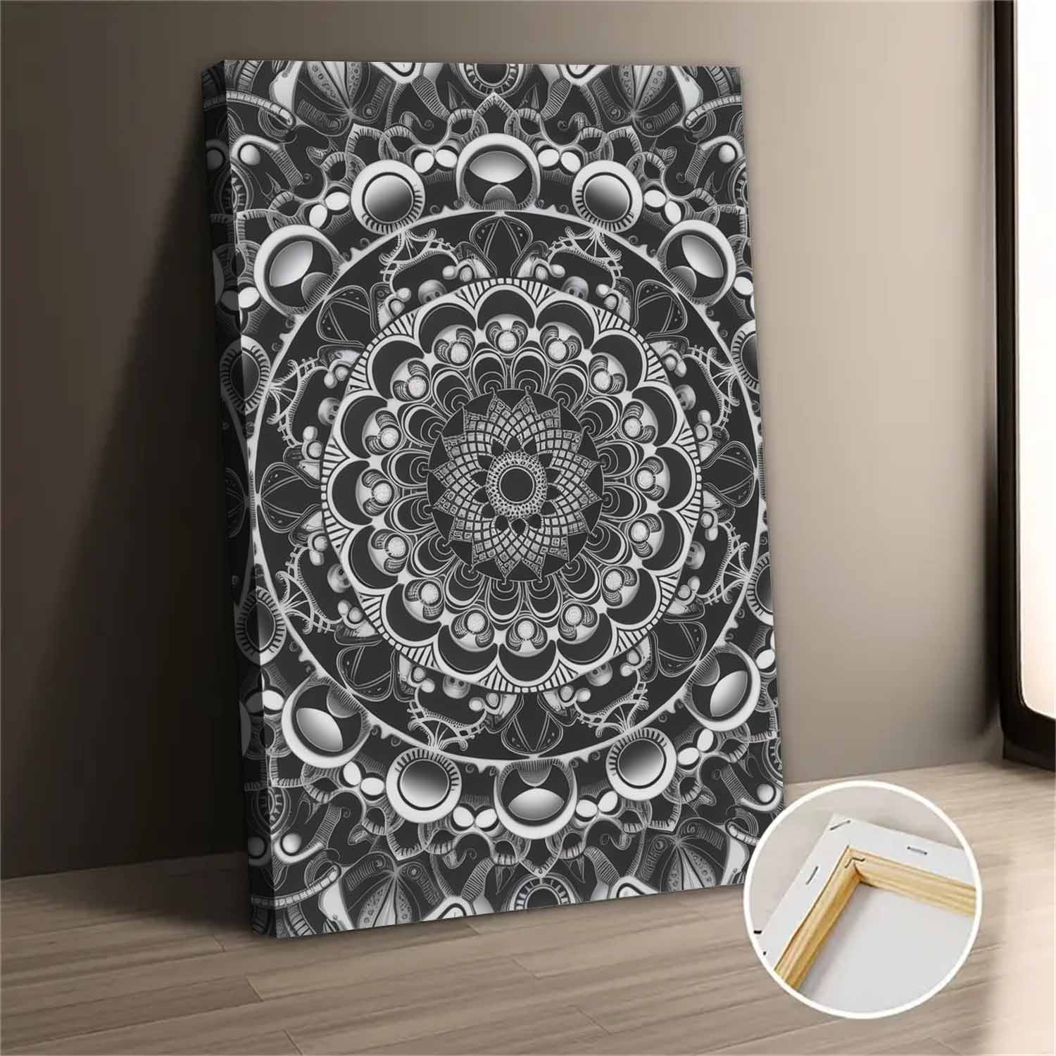 Black And White Mandala Canvas Wall Art Print For Bedroom - Walmart.com