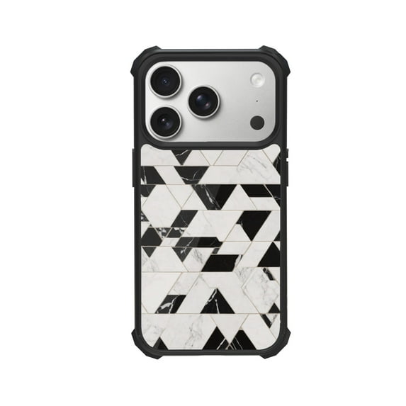 Black And White Marble Tiles Shockproof Case For iPhone 12 13 14 15 16 ...