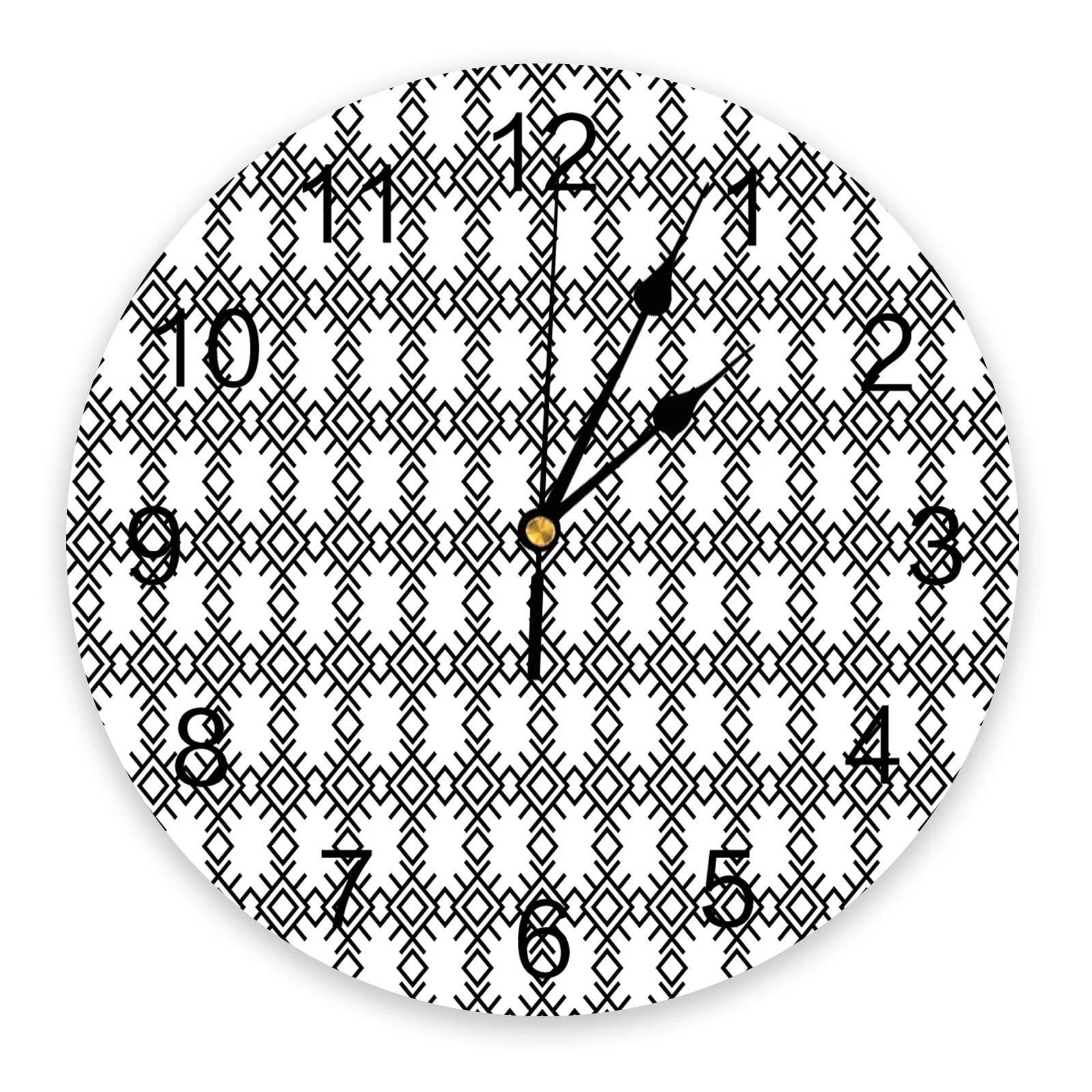 Black And White Minimalist Bohemian Style Wall Clocks Silent Home Cafe ...