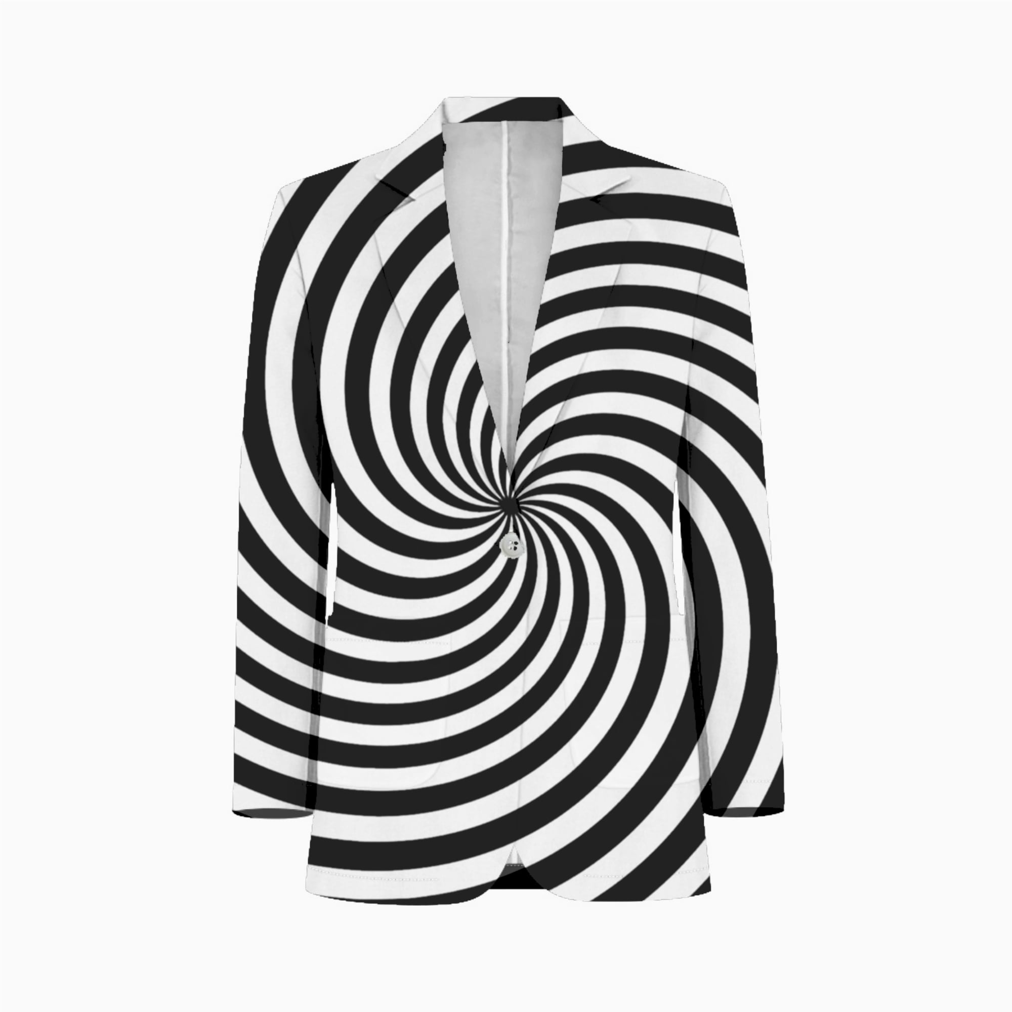 Black And White Op-Art Spiral Men Blazers Slim Clothing Summer Jacket ...