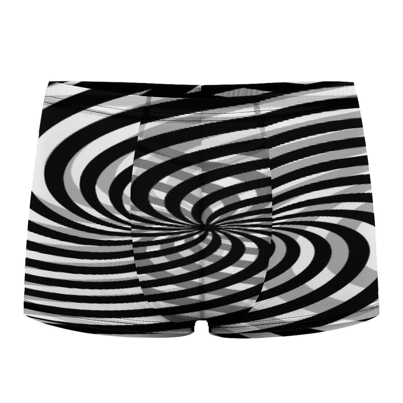 Black And White Op-Art Spiral Men's Mesh Boxer Briefs Cooling ...