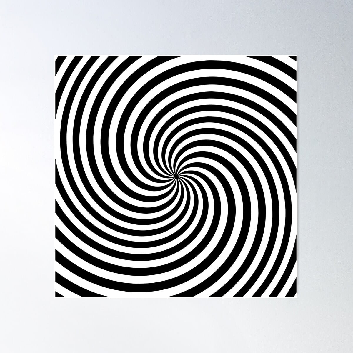 Black And White Op-Art Spiral Poster Wall Art, Modern Wall Decor For ...