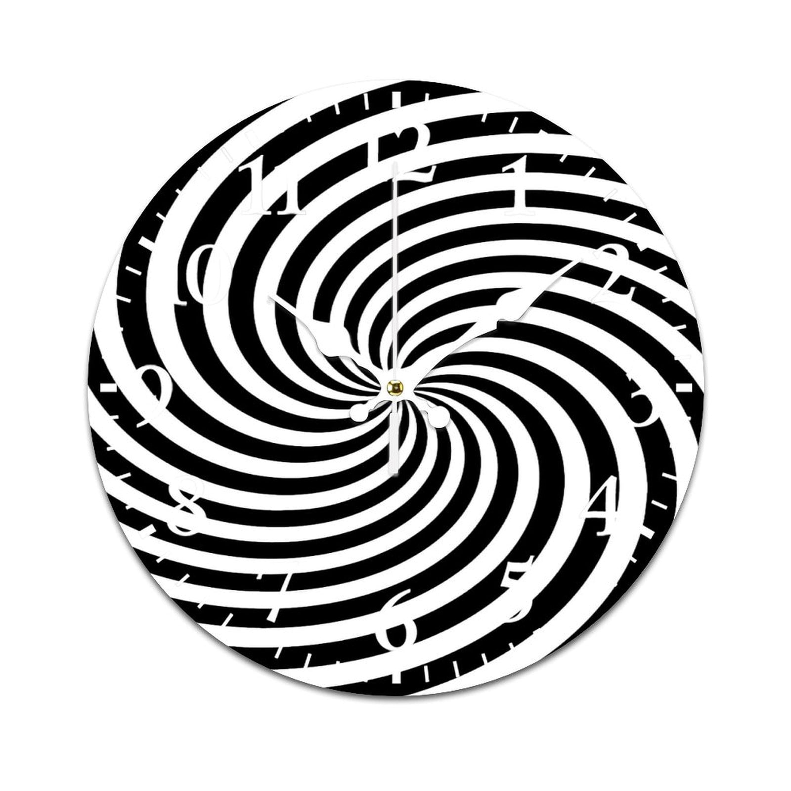 Black And White Op-Art Spiral Wall Clock Modern Design Clocks Wall ...
