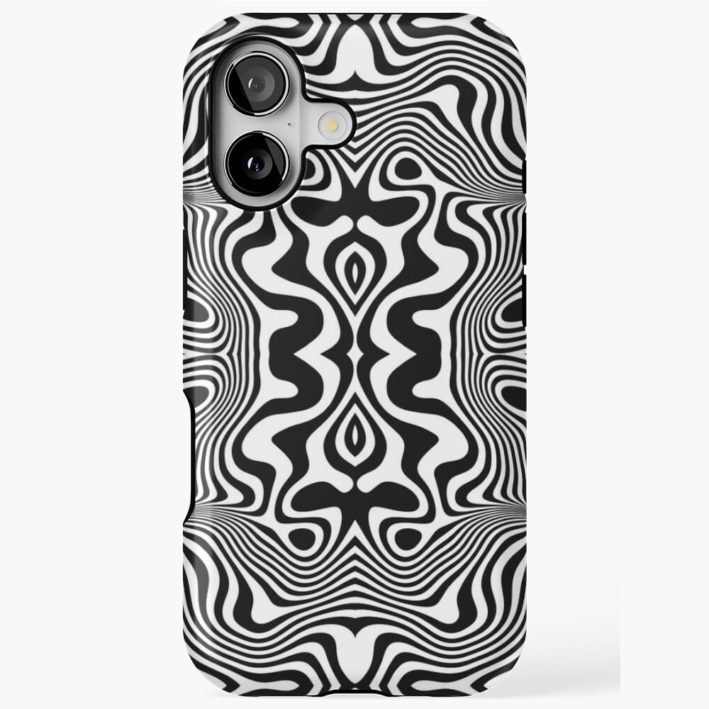 Black And White Optical Illusion Graphic iPhone Case 17 11 12 13 14 15 ...