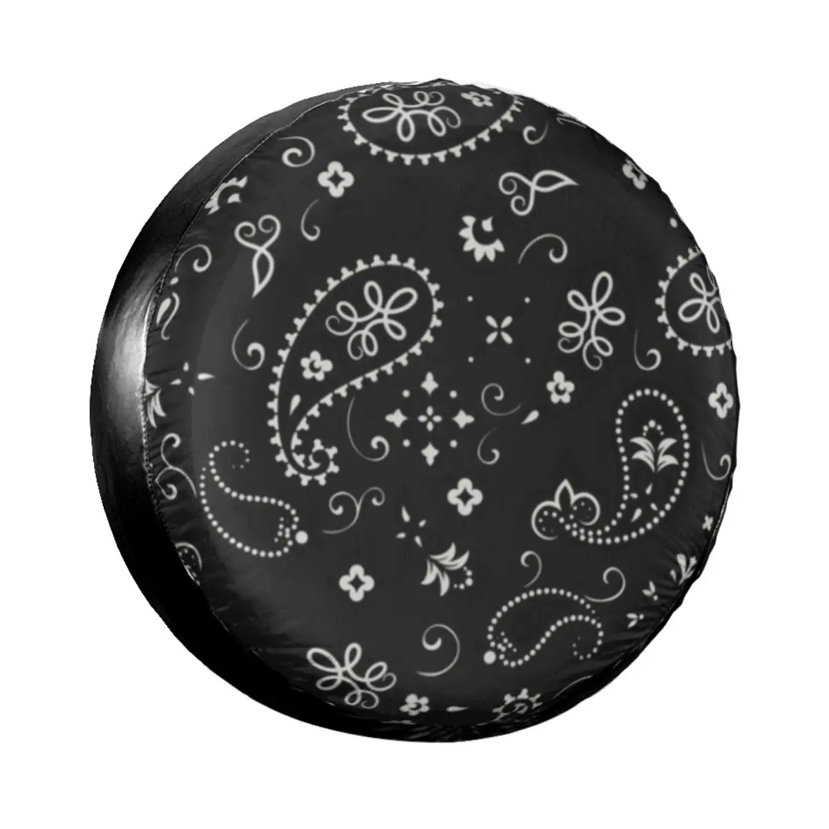 Black And White Paisley Chicano Bandana Style Spare Tire Cover Case Bag ...