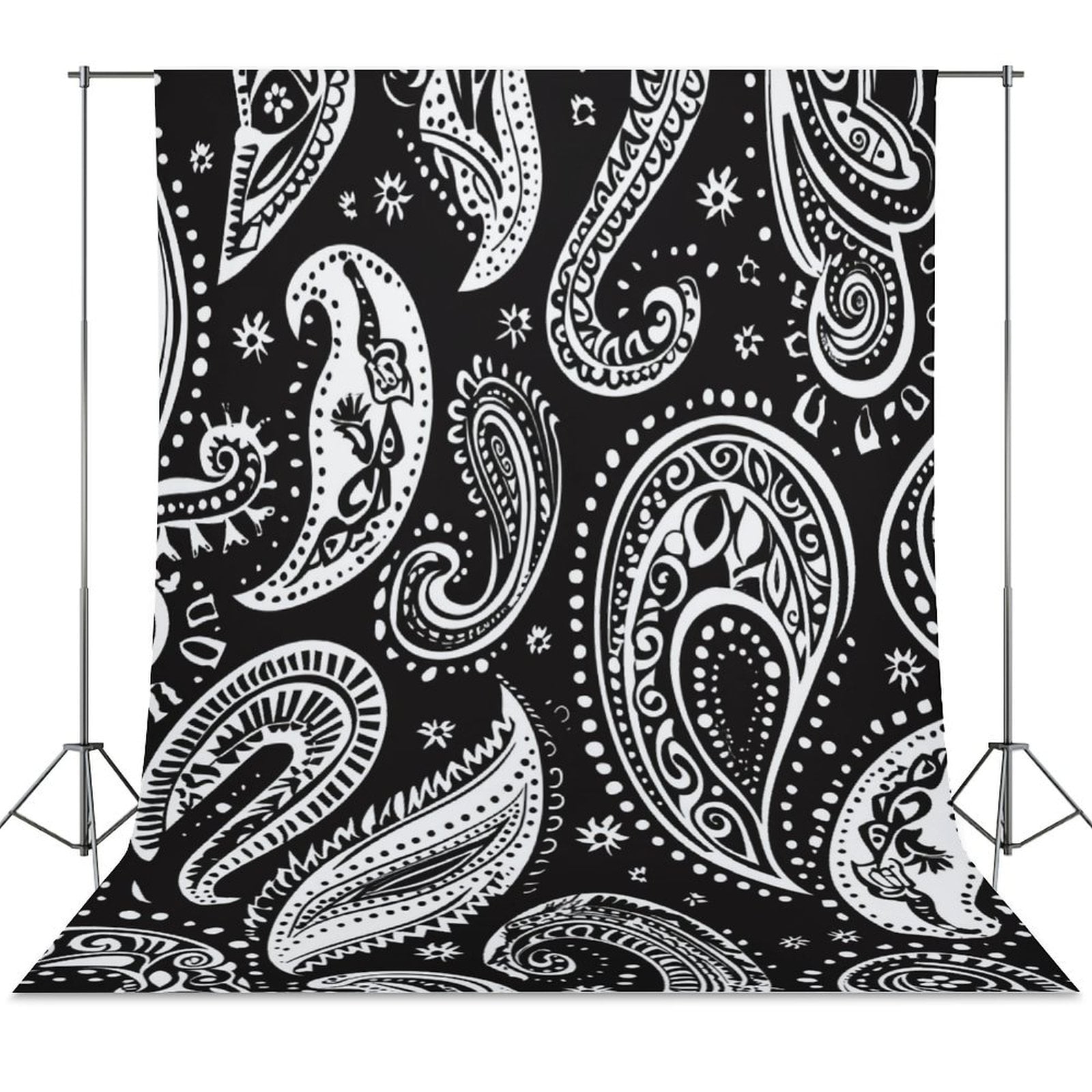 Black And White Paisley Pattern Design Backdrops for Photography Kids ...